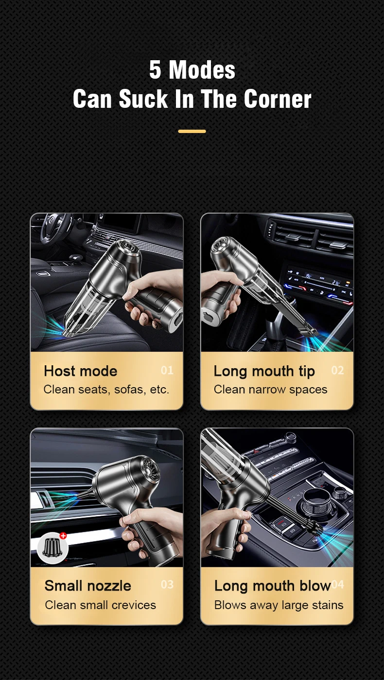 Car Vacuum Cleaner 12000pa Wireless Strong Suction High Power Vacuum
