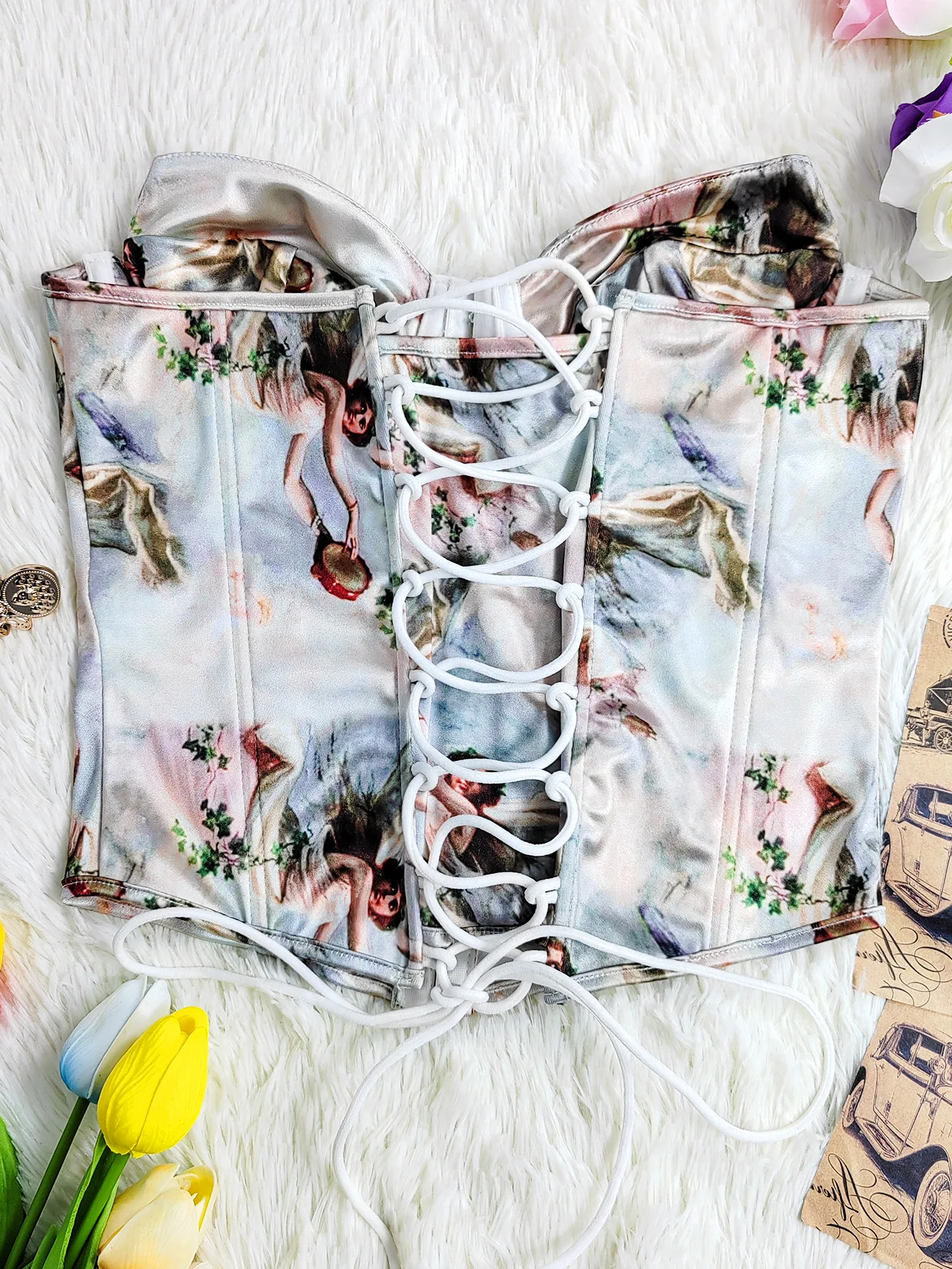 Customizable Summer New Design Ladies Print Steel Ring Fishbone Tied ...