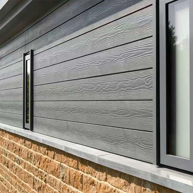 Modern Waterproof Wood-Grain Fiber Cement Panels for Villa Cladding