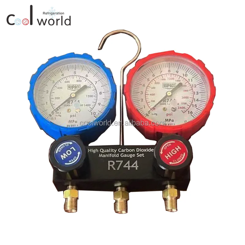 R744 Manifold Gauge Set Manometer Diagnostic Tool for Mercedes Maybach ...