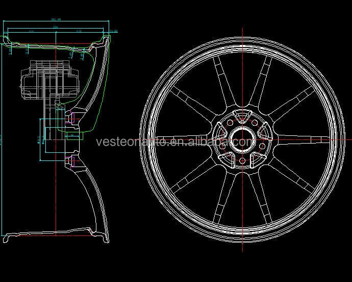 Various Forged Car Wheel Drawings Forged Wheels Custom Design 3d ...