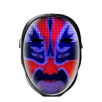 Bluetooth Rgb Led Face Transforming Mask Lighting Up Party Programmable ...