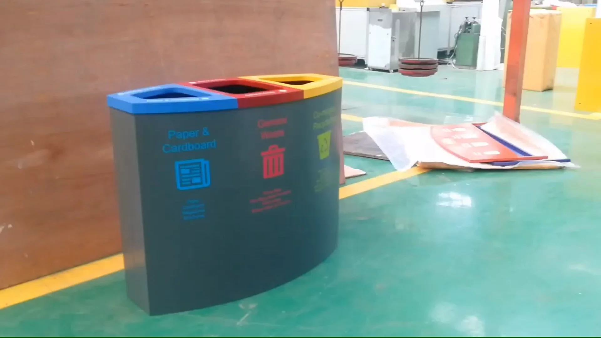 Outdoor Steel Classified Garbage Trash Can Outside Street Park Metal ...