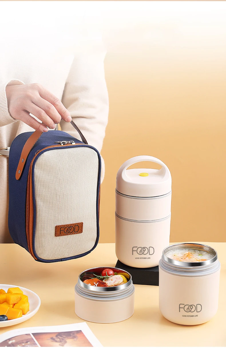 Heat-insulated Portable Stainless Steel Thermal Food Container Bento ...