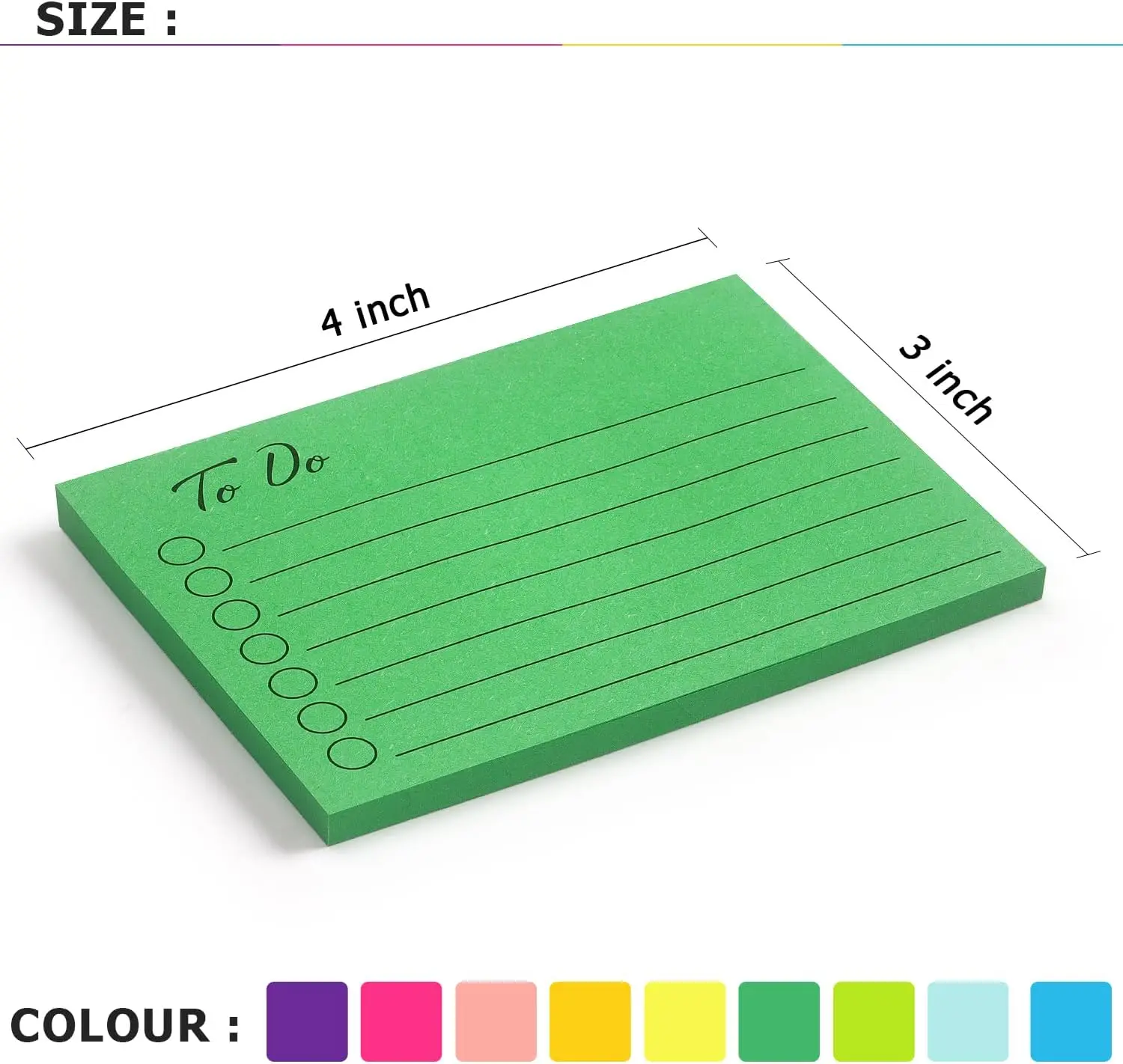 Stationary 3x4 Inch Adhesive Memo Pad Paper 9 Pack Lined 50 Sheets ...