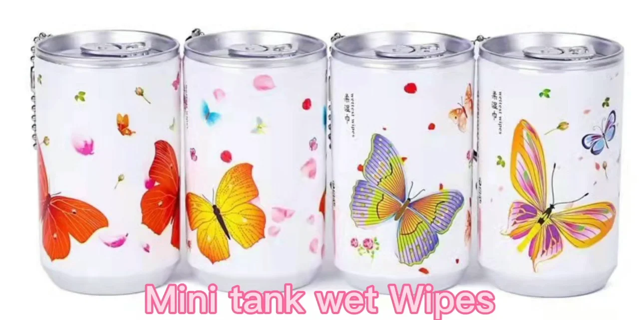 30pcs Canisters Wet Tissues Mini Carton Can Sanitary Skin Care Cleaning ...