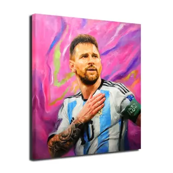 Original Art Messi Football Player Soccer King Wall Art Posters Canvas ...