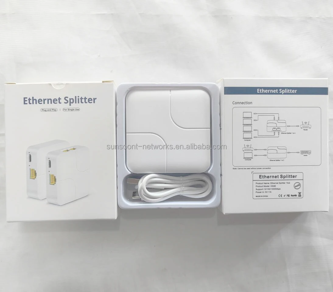 Rj45 Internet Splitter Adapter 1000mbps High Speed For Cat 5/5e/6/7/8 ...