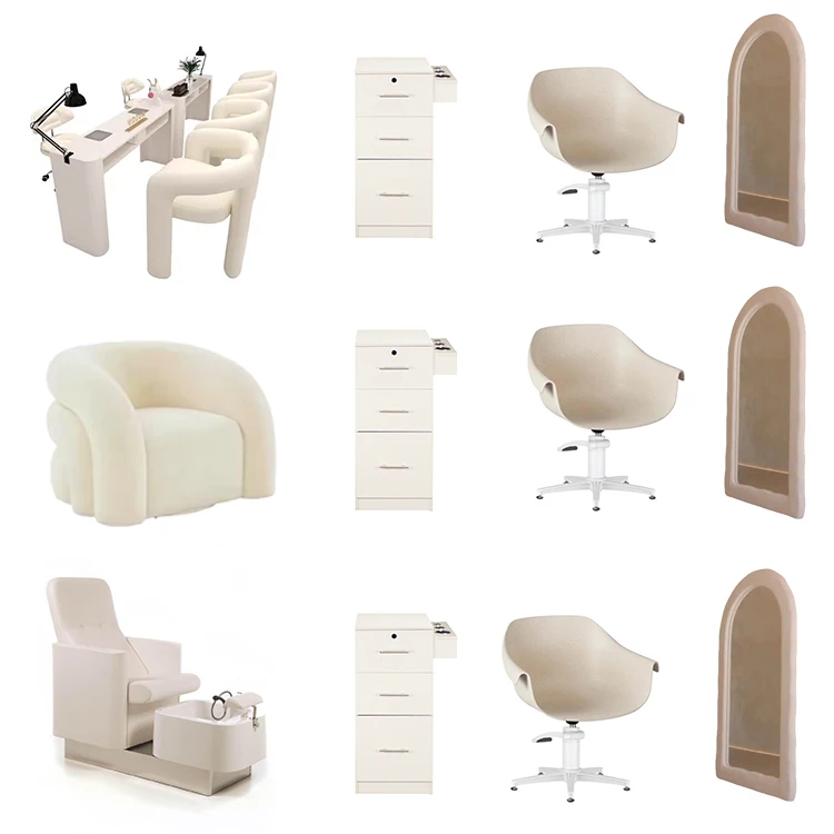 Pink Salon Furniture Hairdresser Chair Set Hairdresser Furniture ...