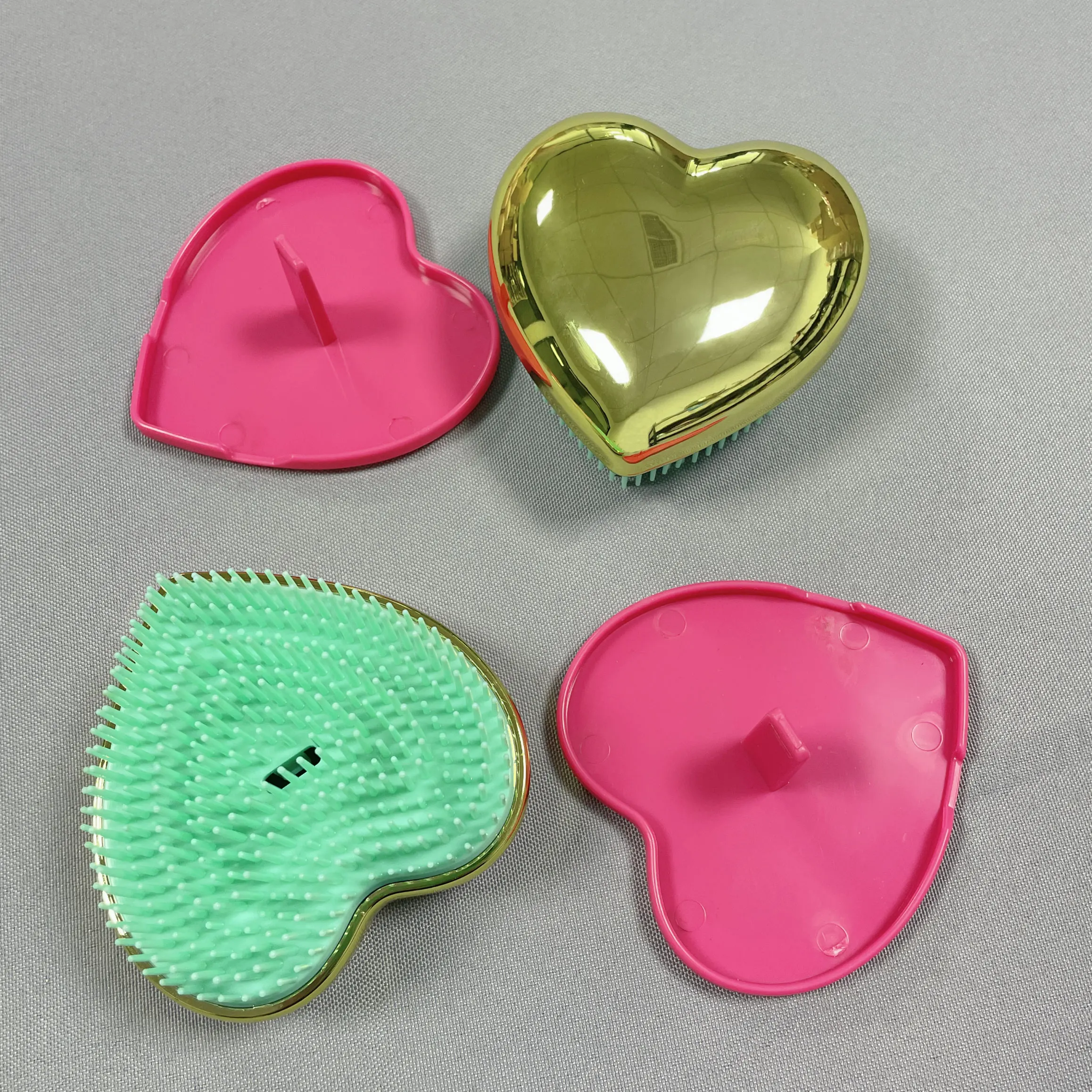 Oem Portable Comb Heart Shaped Brush Electroplatedanti - Knot Straight ...