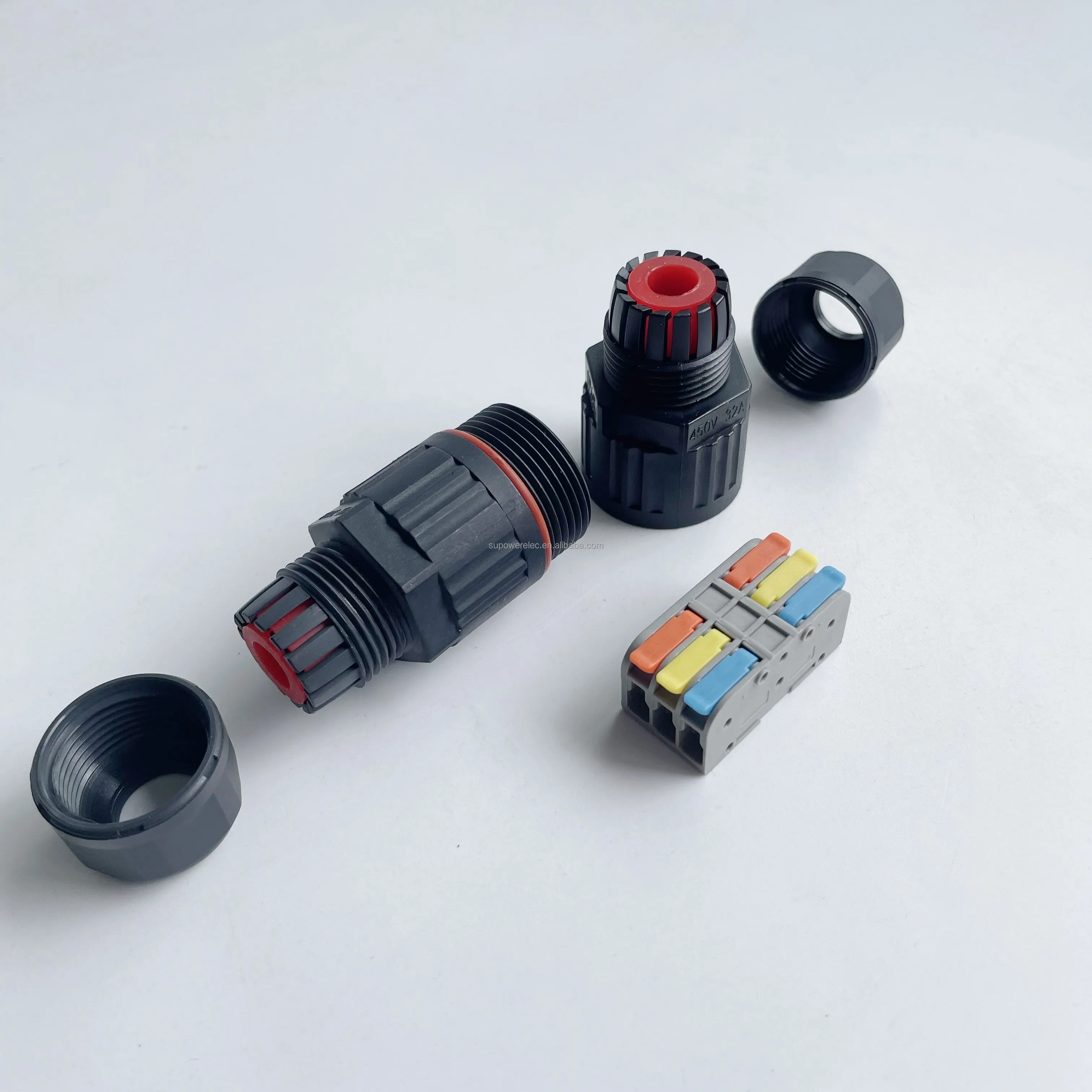 Waterproof IP68 Colorful Levers 3 in 3 Out 450V 32A Push Type Quick ...