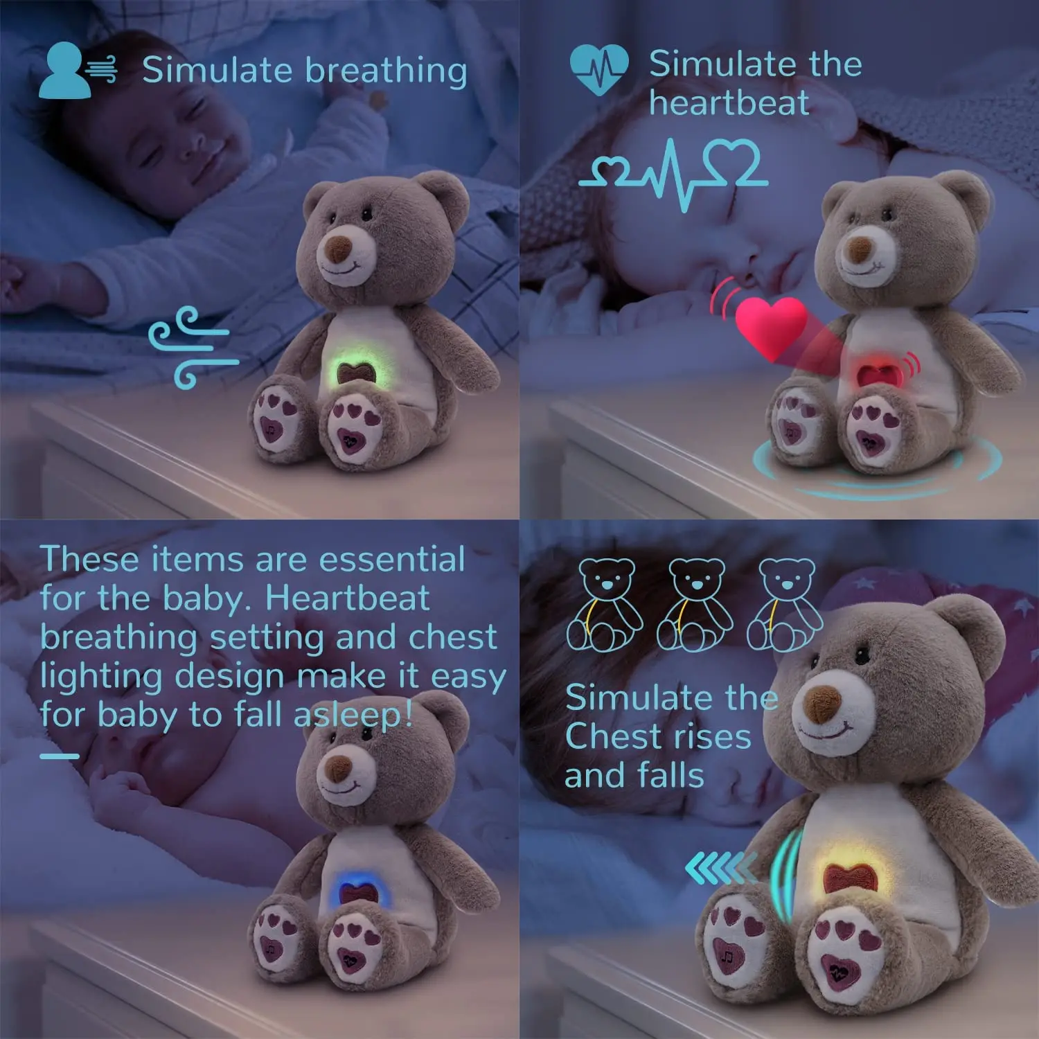 Baby Sleep Soother,Newborn Essentials Baby Stuff Toys Sound Machine For ...