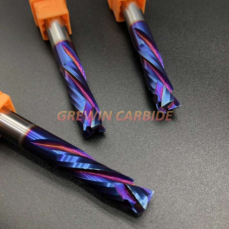 High Performance Hrc65 Nano Coated Tungsten Carbide End Mills For ...