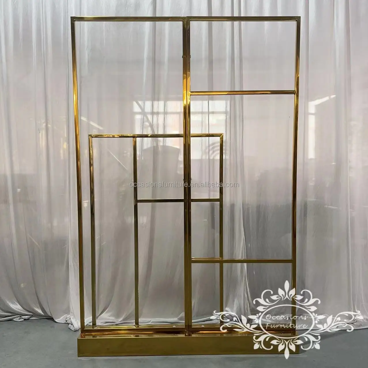 Stainless Steel Gold Wedding Backdrop Stands Panels Events Supplier ...