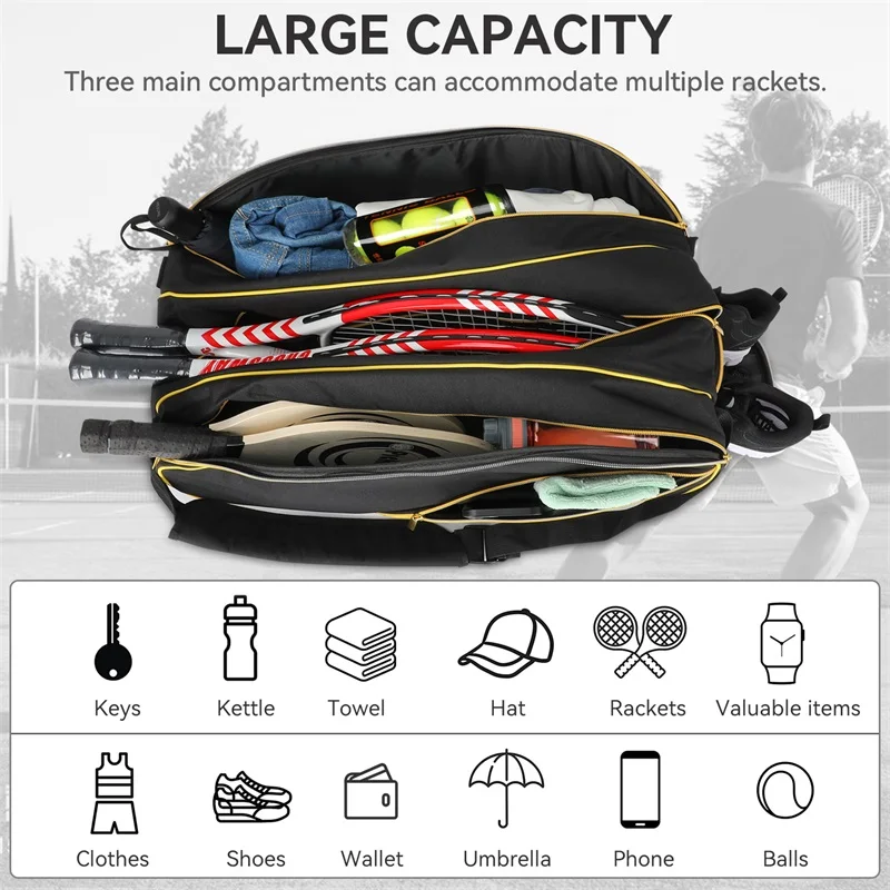 Custom Large Storage Compartment Tennis Bag And Racketball Bag - Buy ...