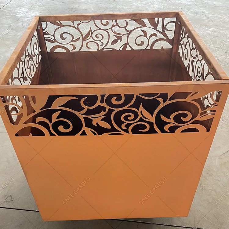 Corten Steel Planter Flower Pot Corten Steel Planter Boxes Rusted ...