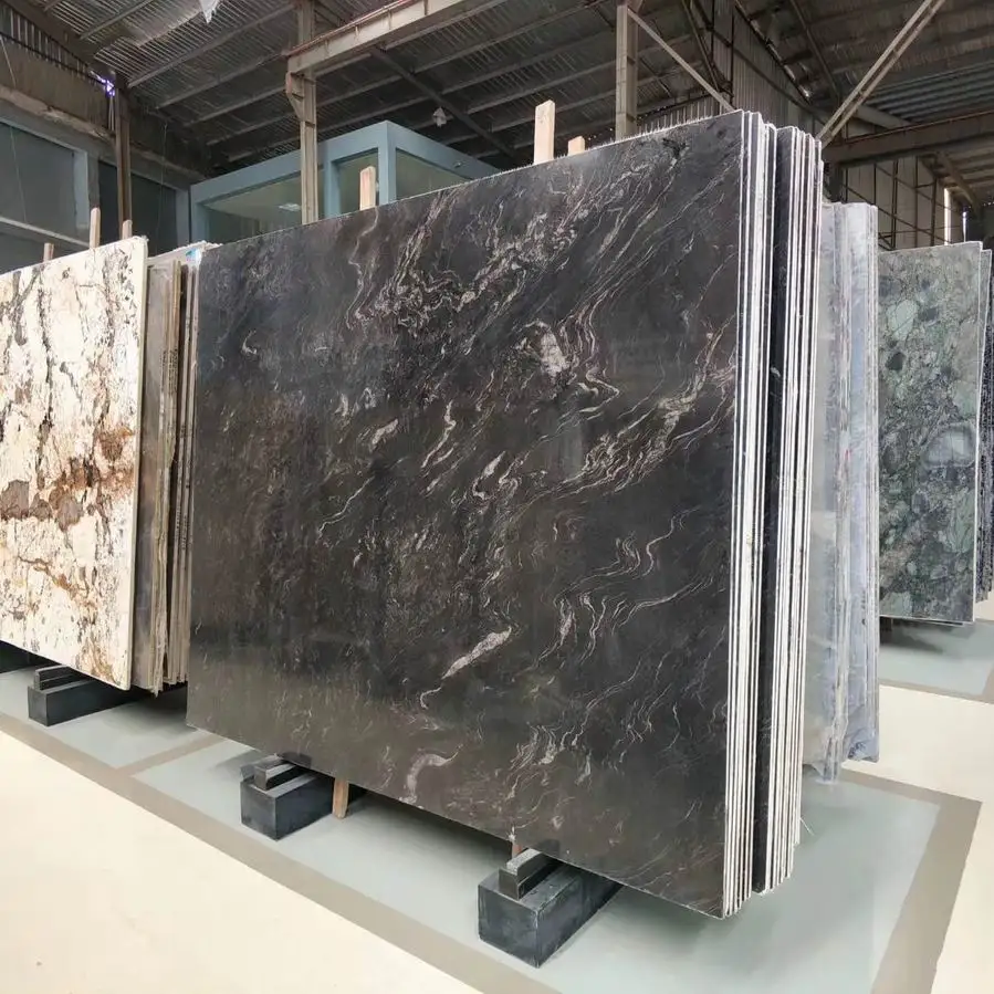 Black Gold Marble Floor Tiles Glossy Versatile Exterior Interior ...