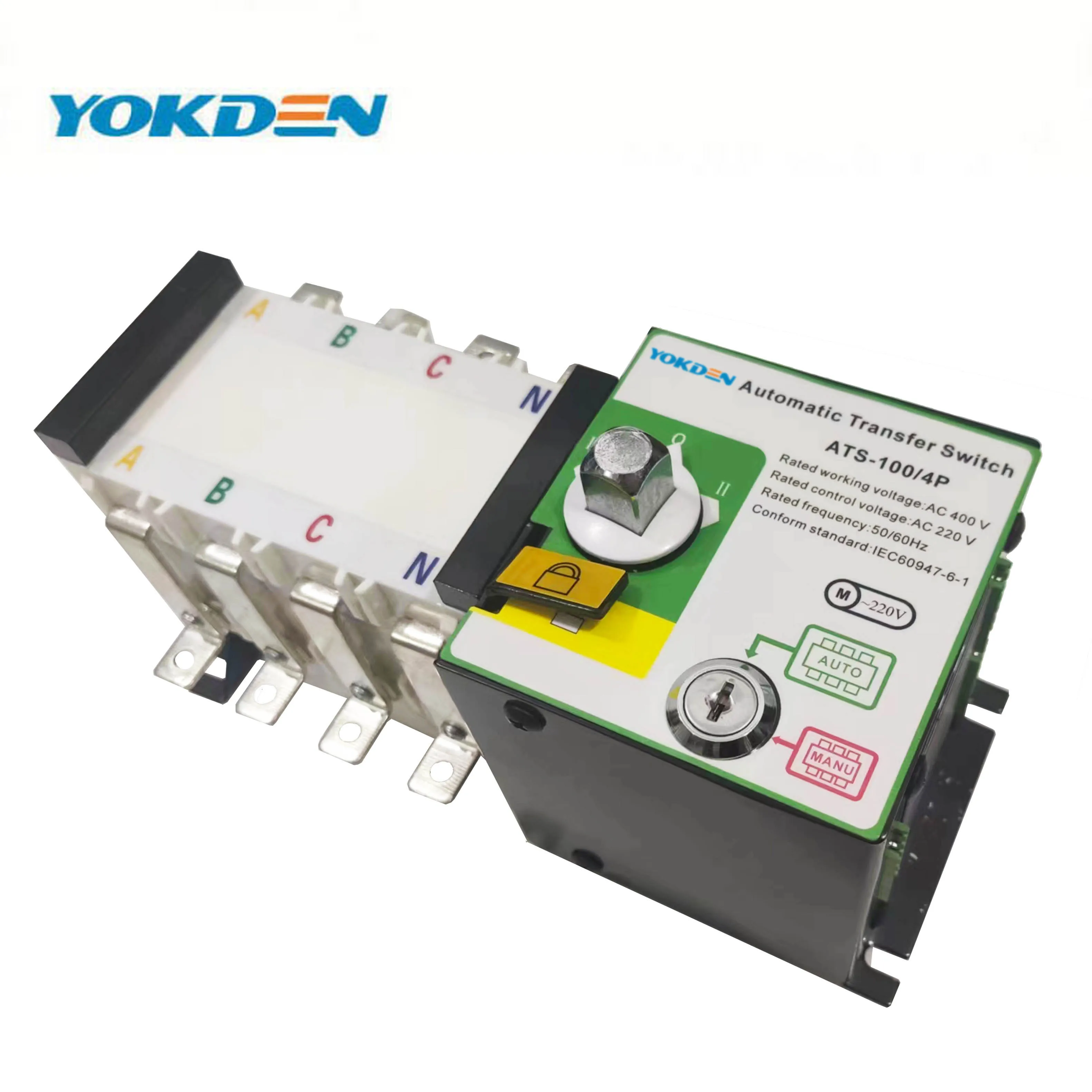 220V 100A Dual Power Automatic Load Transfer Switch 4P PC & CB ...
