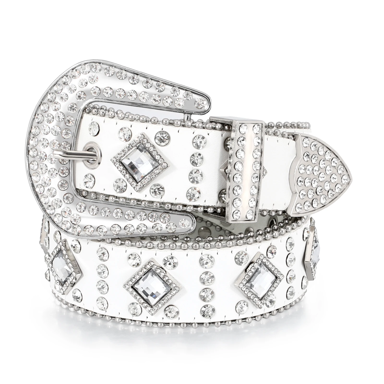 Stock Colorful Pin Buckle Belt Punk Style Rhinestone Bling Bling ...