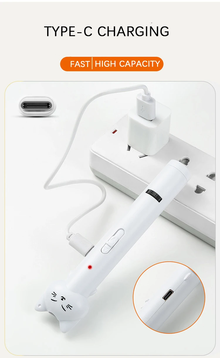 Pet Supplies Usb Charging Pointer Cat Toys Light Laser Cat Stick With ...