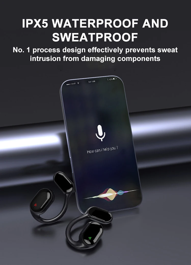 2023 Newest Bone Conduction Ear Hook Xg33 Bt 5.2 Tws Ows Wireless Sports Earphone With Power ...