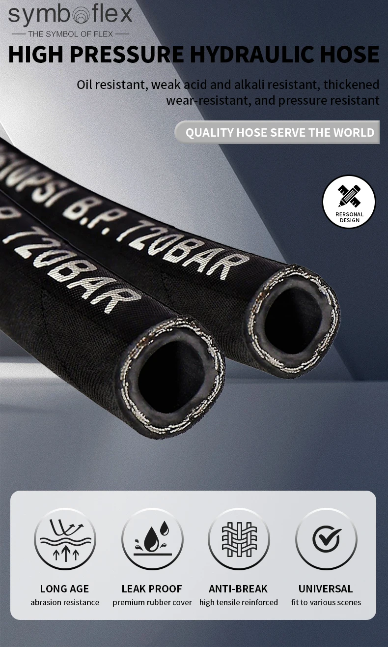 Multiple Layers Of Steel Wire Spiraled Sae 100 R15 Rubber Hydraulic ...