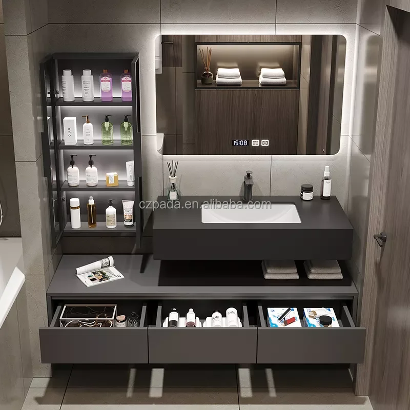 Modern Bathroom Vanities Hotel Bathroom Vanity Cabinet Led Mirror Light ...