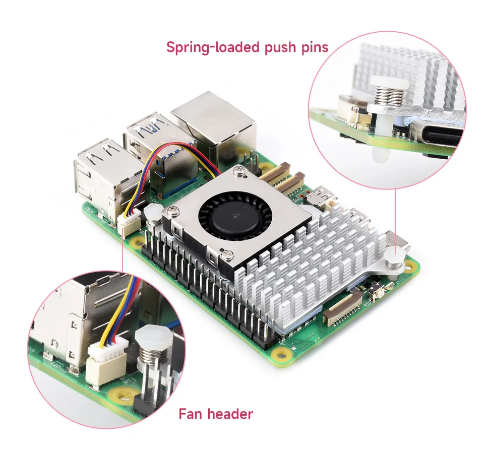 Raspberry Pi 5 Official Active Cooler - Temperature Control