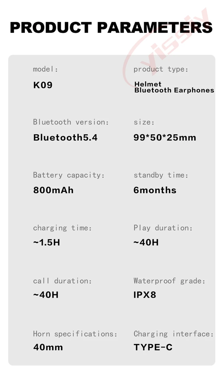 K09 Motorcycle Helmet Earphone: Wireless Intercom Headset with FM Radio ...