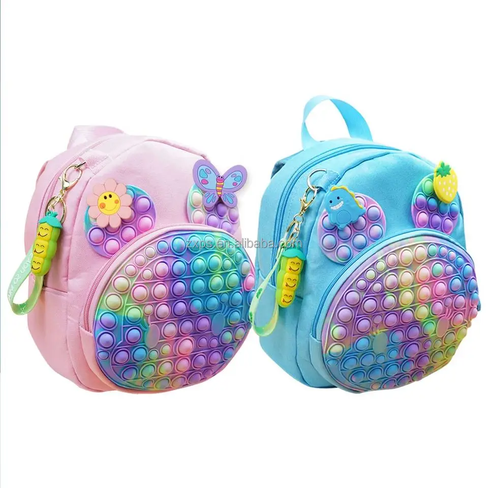 Stylish Pop Kids Rainbow Fidget Bubble Popit School Backpack Bag ...