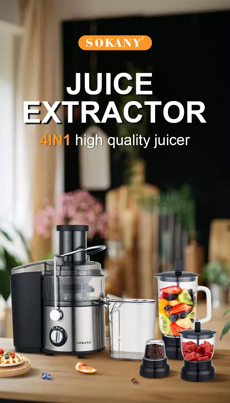 SOKANY 4 in 1 Juicer & Blender Machine for Fresh Juice