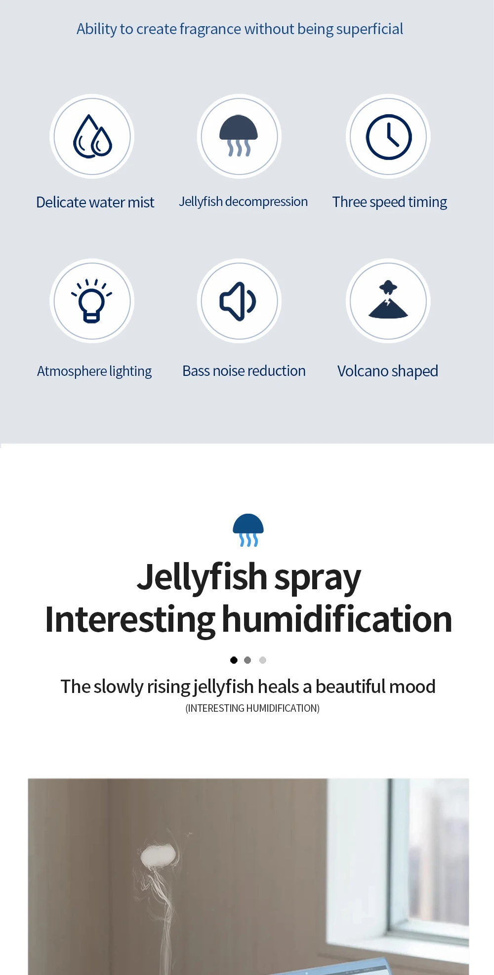 230ml Jellyfish Led Fire Flame Volcanic Humidifier With Aroma Essential ...