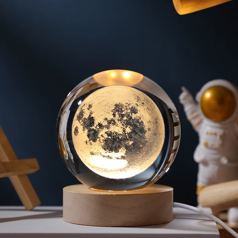 60mm Glass Solar System Planet Sphere - 3D Laser Engraved Galaxy ...
