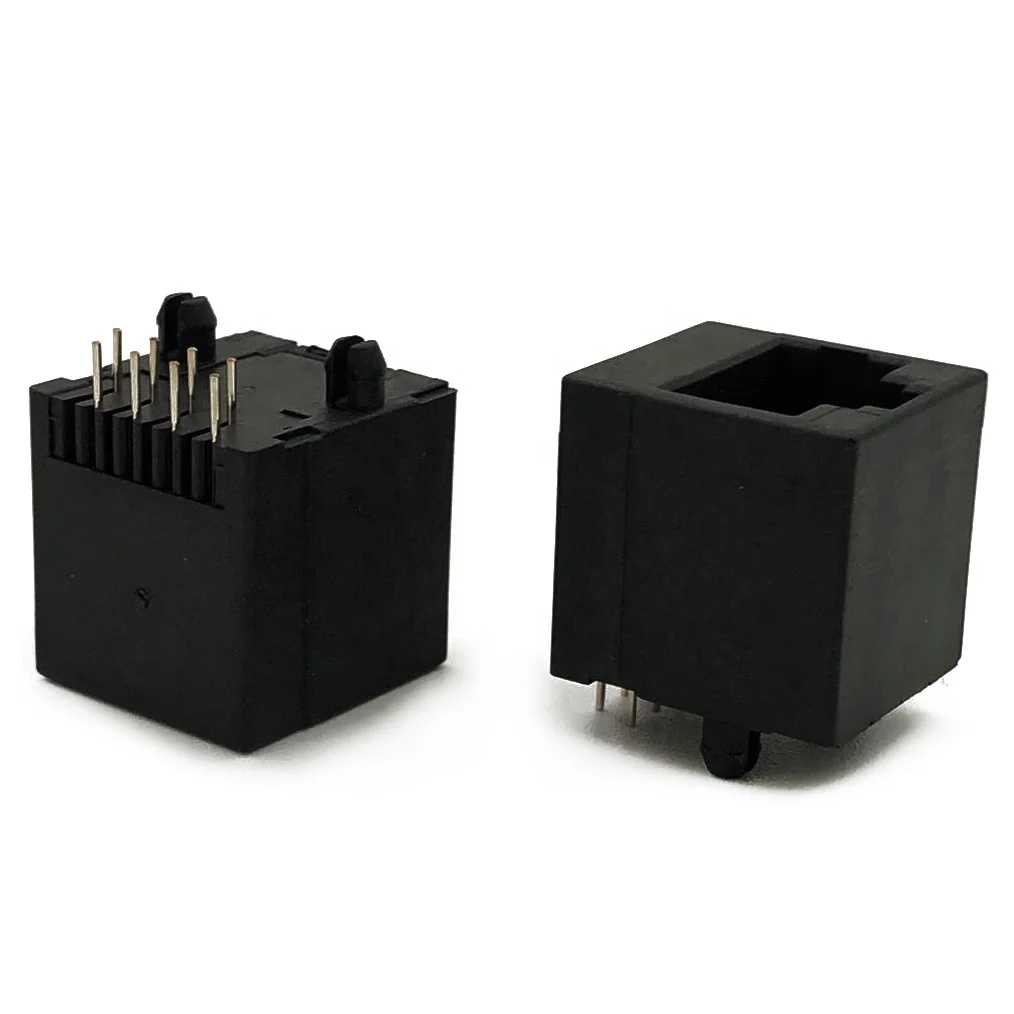 Vertical RJ45 Modular Jack 8P8C Connectors Female Top Entry 180Degreen ...