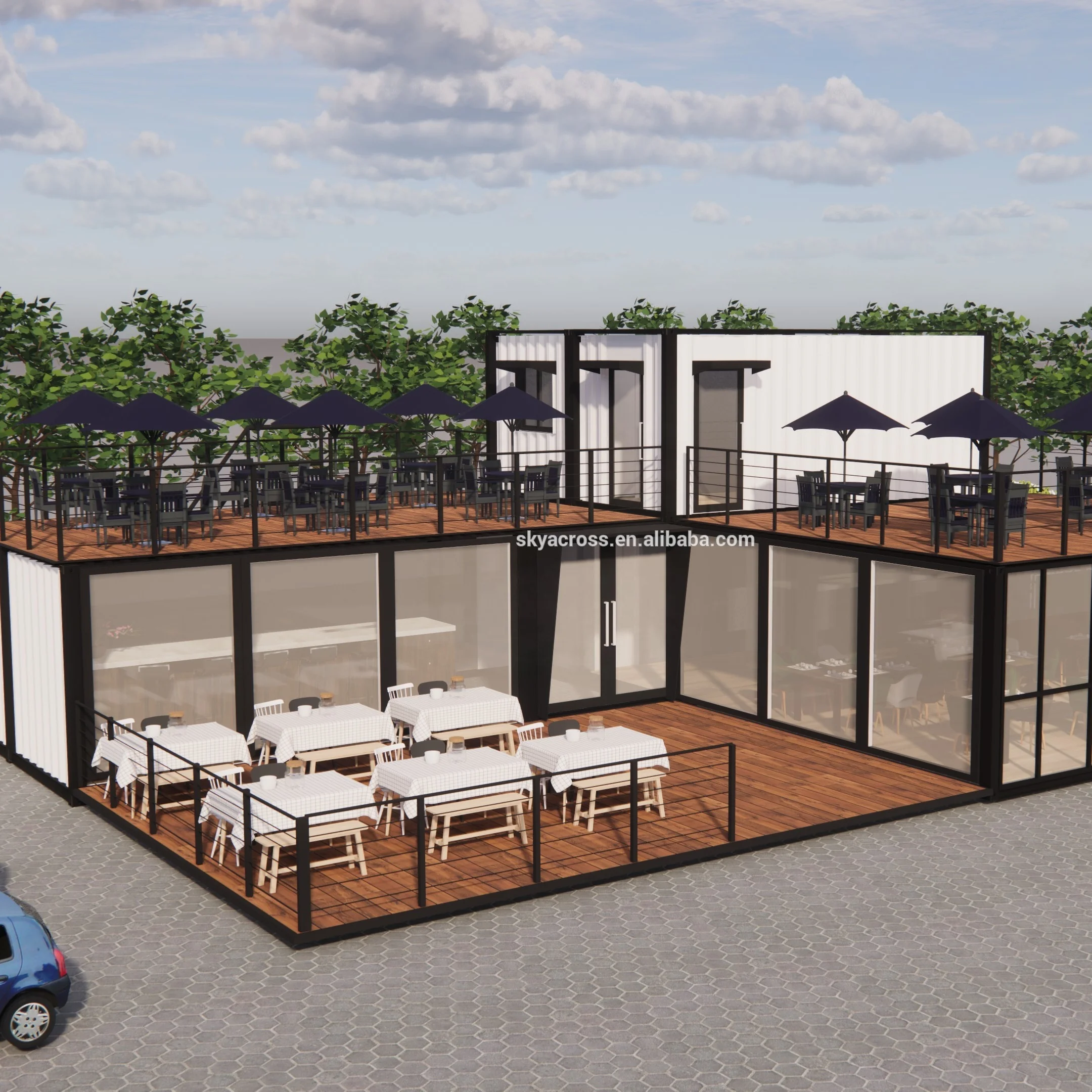 Container Restaurant Coffee Shop House Prefab Prefabricated Bar - Buy ...