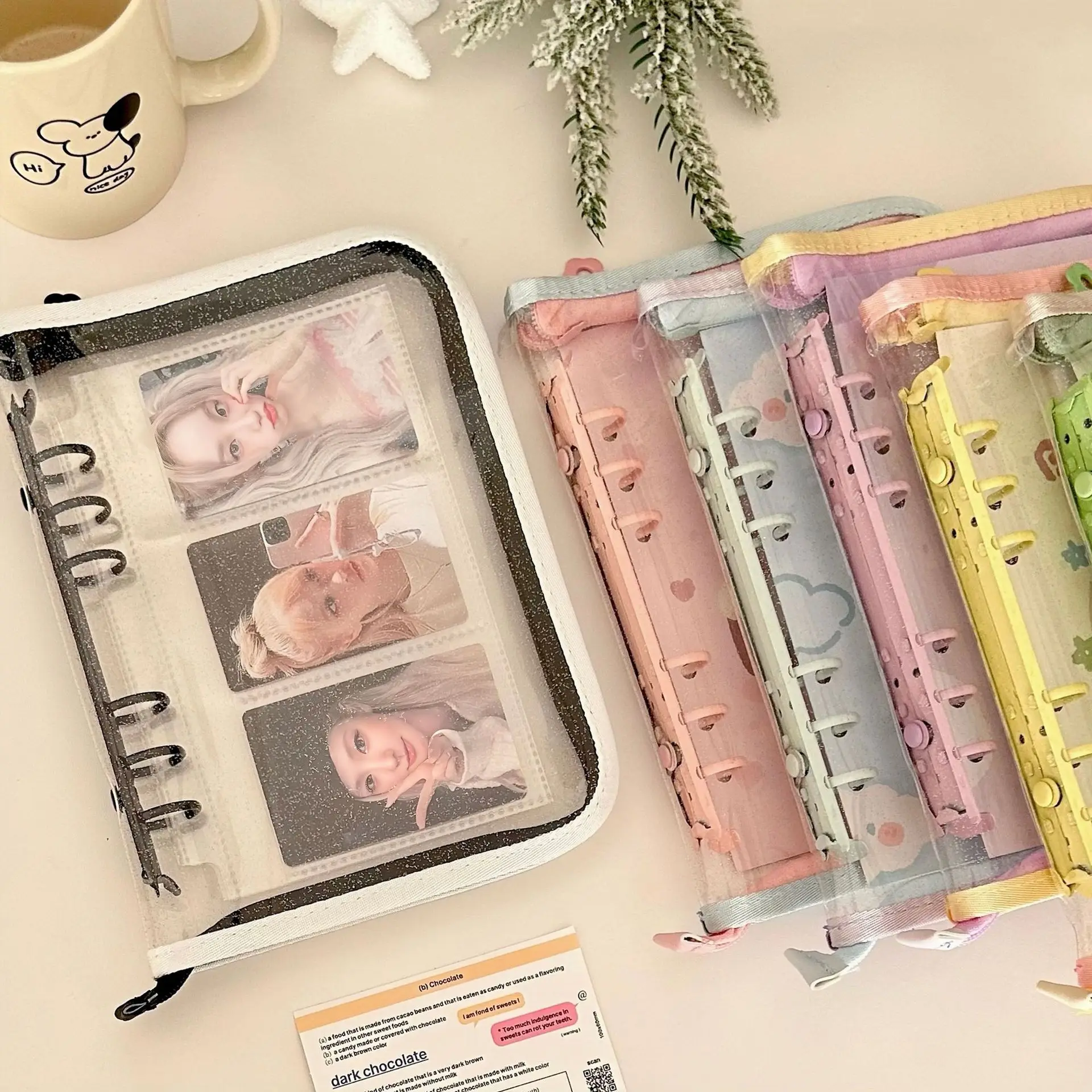 Cartoon Color Blocking PVC Binder Notebook - 6-Holes Loose-leaf