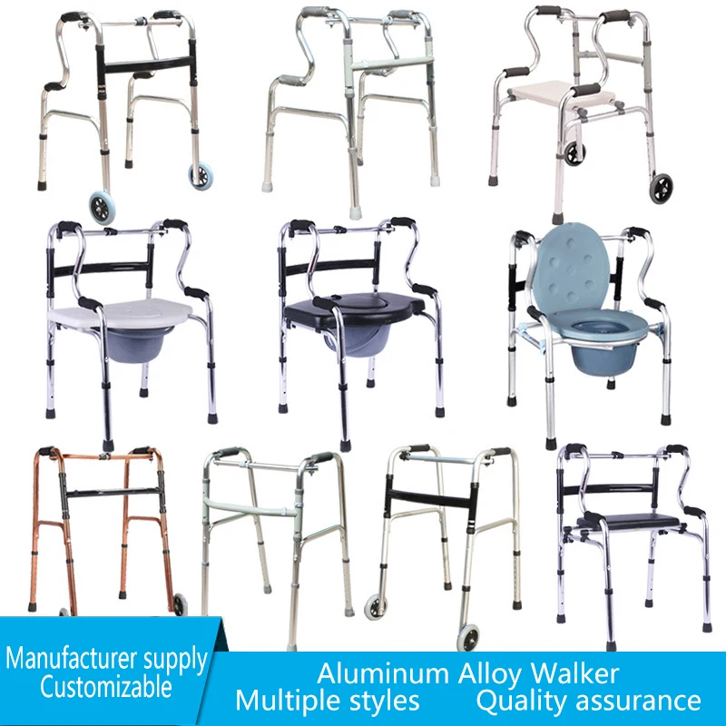 Four Wheel Walker Underarm Walking Stick Disabled Rollator Aluminum ...