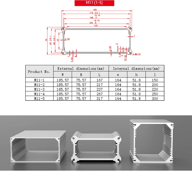 M03 IP67 IP68 Industrial Equipment Waterproof Aluminum Case