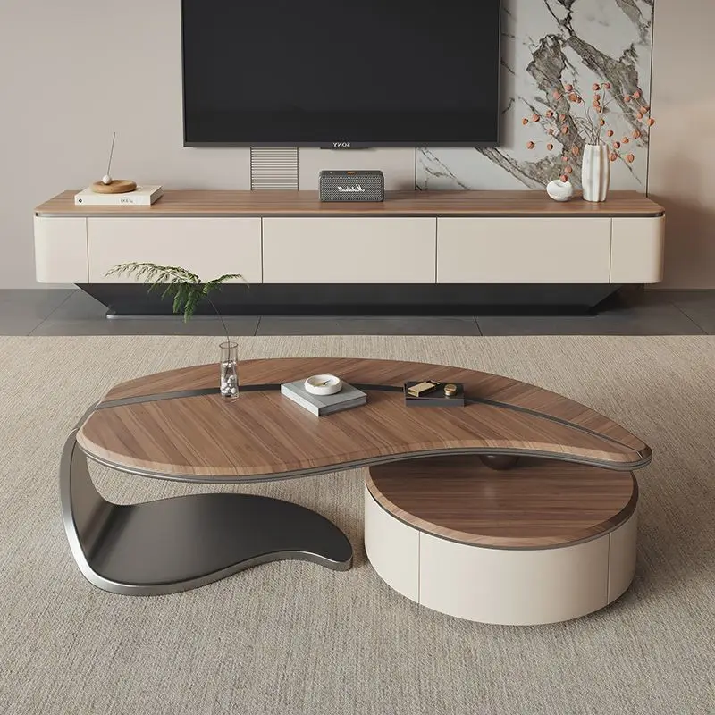 Hanyee Modern Nordic Leaf Shape Coffee Table for Living Room