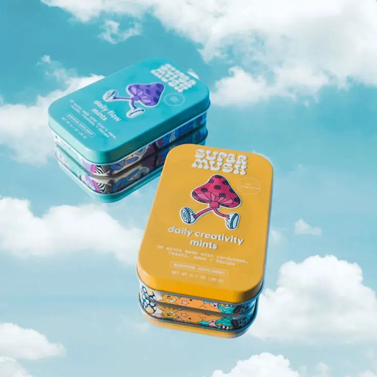 Custom Embossed Metal Hinged Lid Chew Gum Mint Candy Tin Box