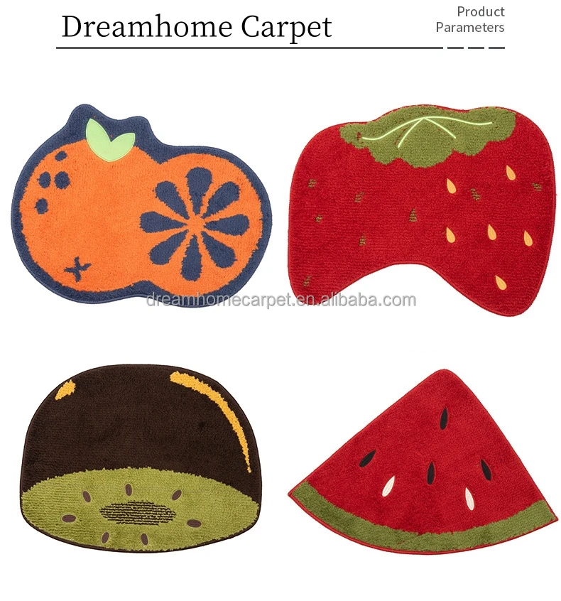 Cute Fruit Tufting Carpet Door Mat Soft Thick Fluffy Tuftted Bathroom ...