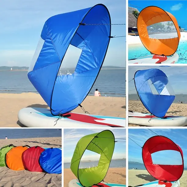 Foldable Downwind Wind Sail Kit for Kayak SUP & Paddle Board PVC ...