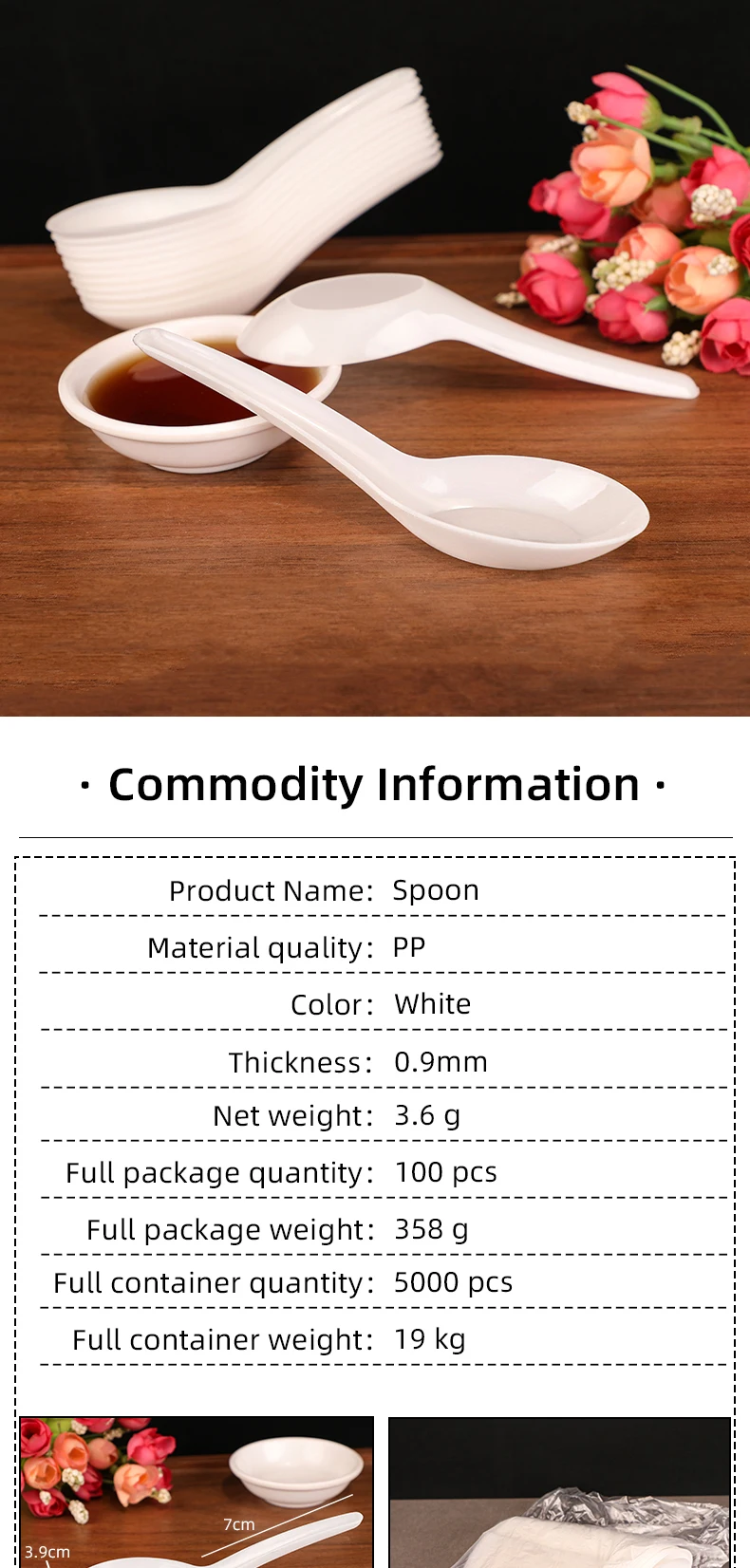 White Plastic Spoon,Prison Spoon Hospital Nursing Tableware Spoon ...