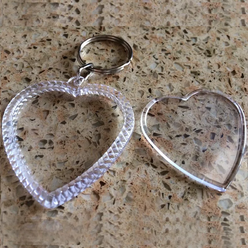 Custom Logo Transparent Acrylic Keychain Photos Double Sided Blank ...