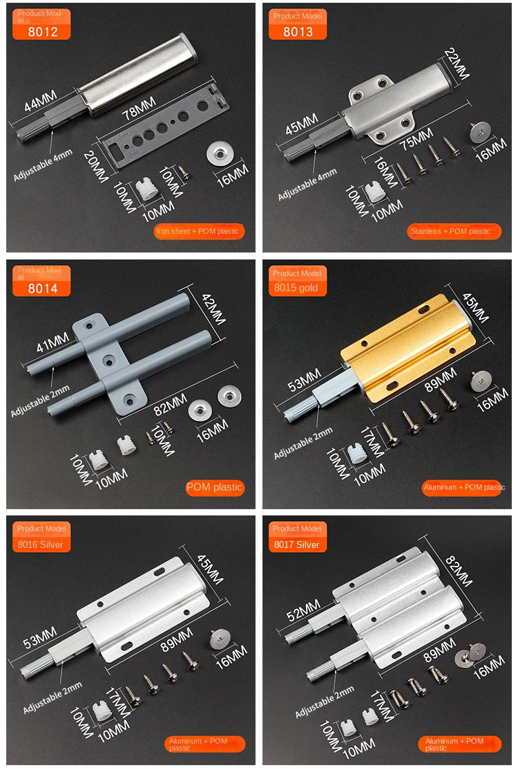 Modern-Style Push-to-Open Sliding Door System Magnetic Tip Damper for ...