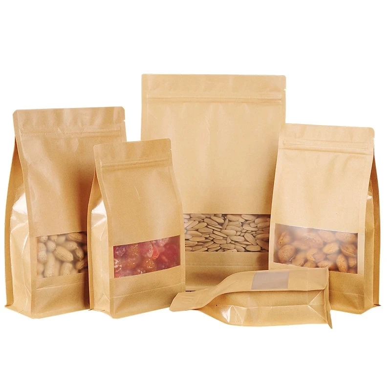 Frosted Kraft Paper Bag Stand up Zipper Bag Kraft Paper Pouch With ...