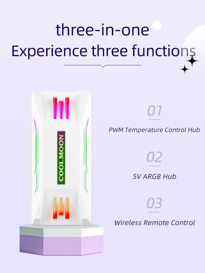Oem Coolmoon Gaming Computer Argb Controller 4pin Pwm 5v 3pin Argb ...