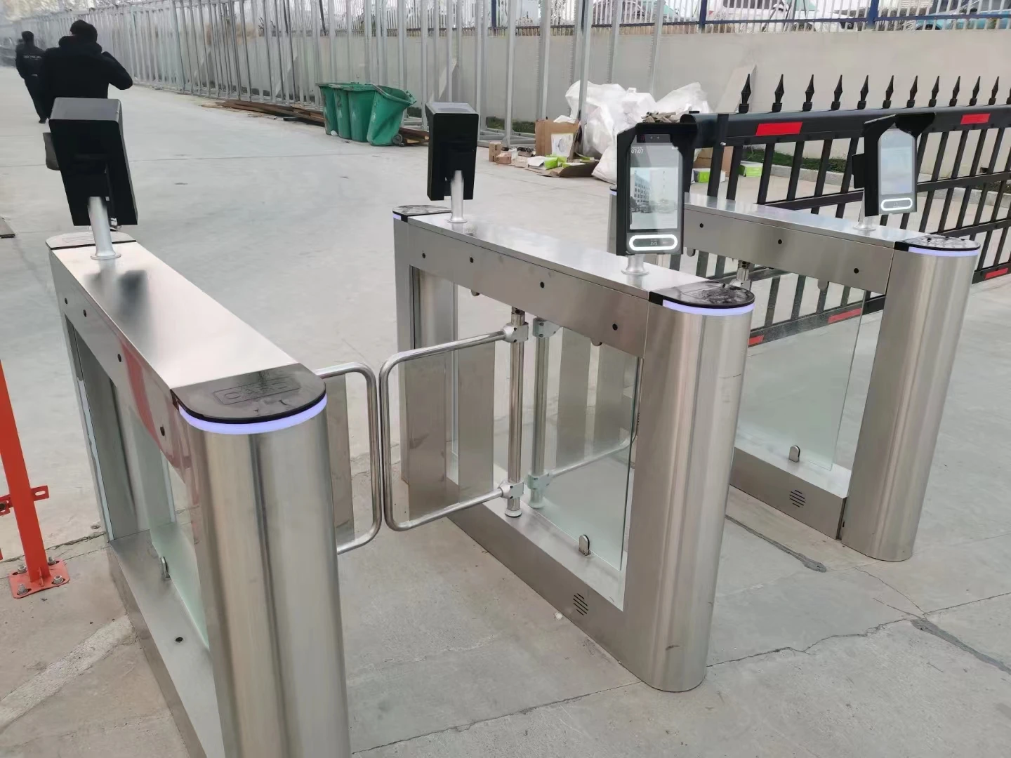 Indoor Office Security High Speed Turnstile Aluminium Swing Gates ...