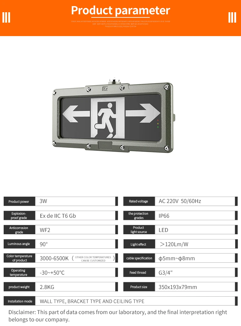 Led Emergency Light With ATEX Certificate Explosion Proof Exit Signs ...