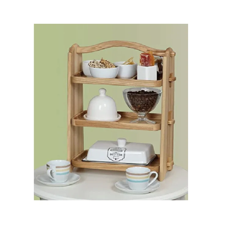 Wooden Wedge Shelves 3 Tier Storage Organizer - Buy Wood Wedge Storage ...